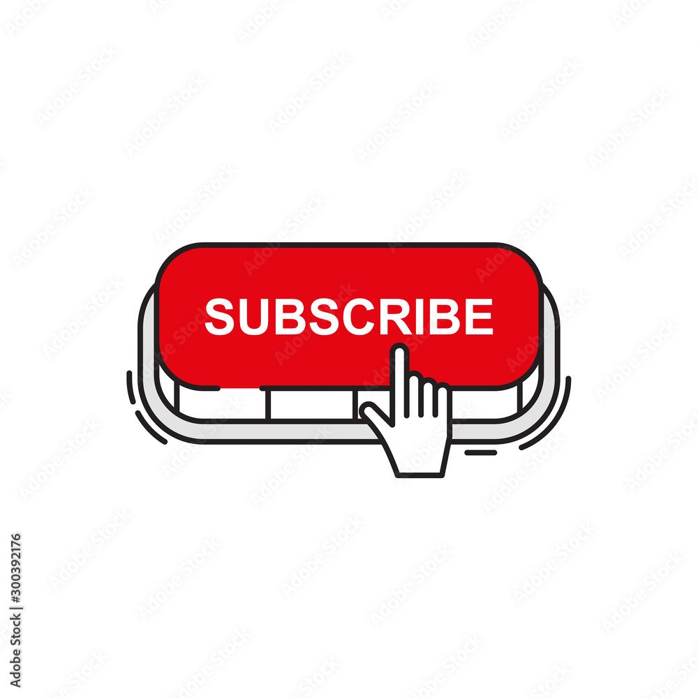 Vector subscribe button icon. Web banner template isolated on white ...