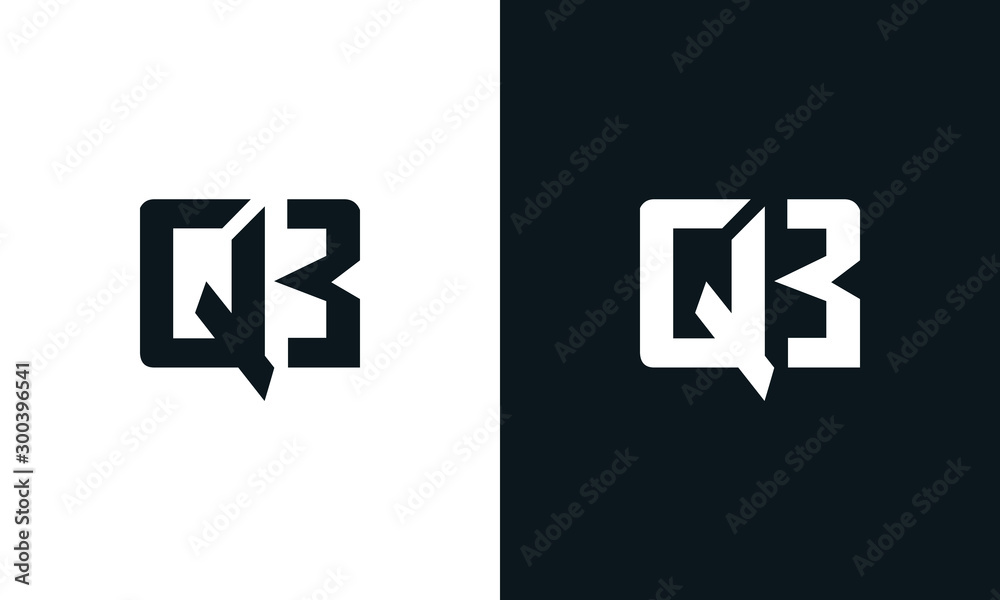 Unique abstract letter QB logo. This logo icon incorporate with two ...