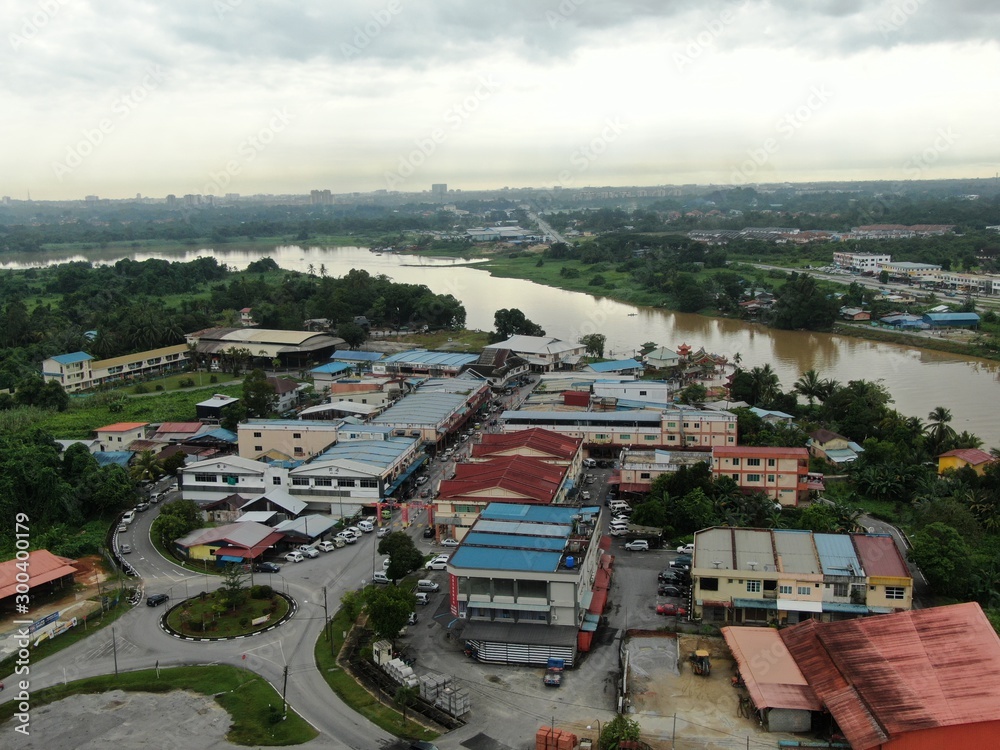 Kuching, Sarawak / Malaysia - October 19 2019: The buildings and ...
