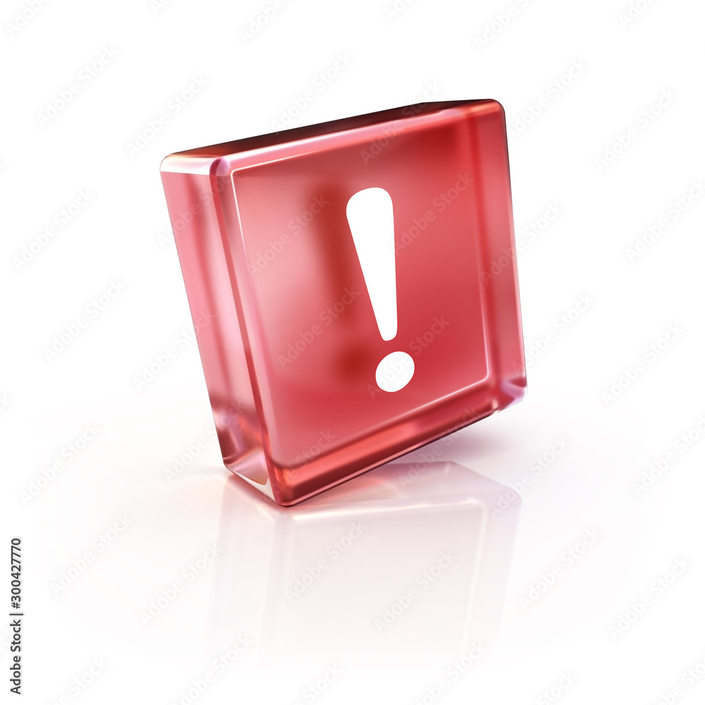 red exclamation point icon for the concepts of information or attention ...