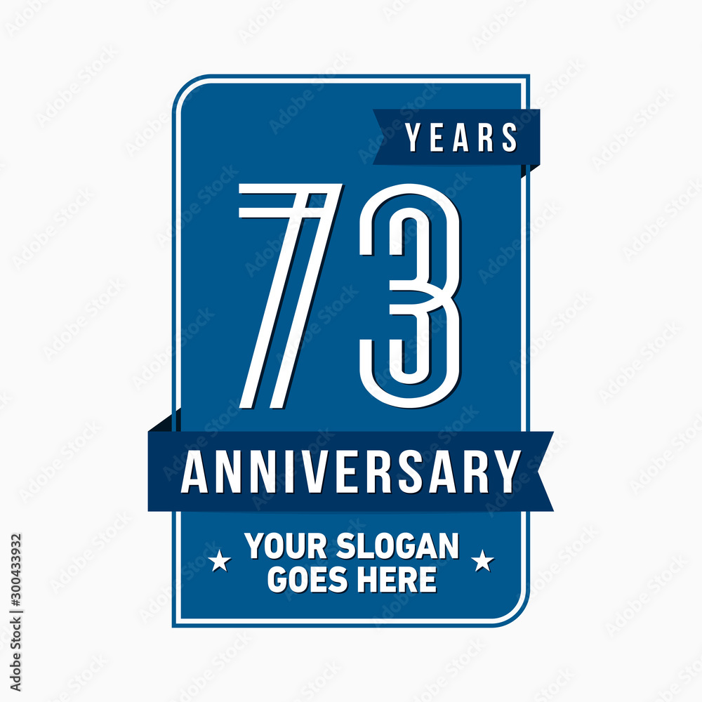73 years anniversary design template. Seventy-three years celebration ...