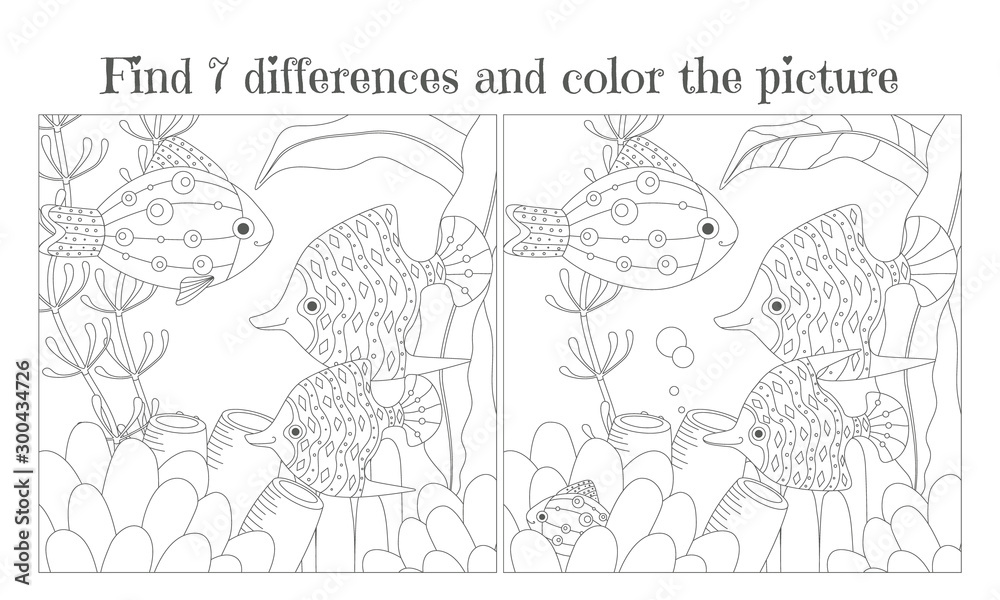 Photo & Art Print Find the seven differences and color the picture, elfhame