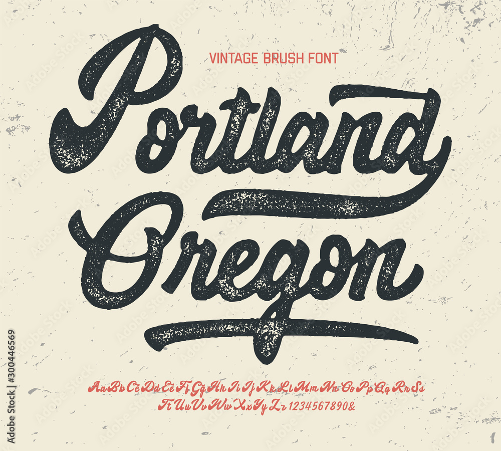 Vintage Brush Font. Retro Typeface. Vector Illustration. Stock Vector ...