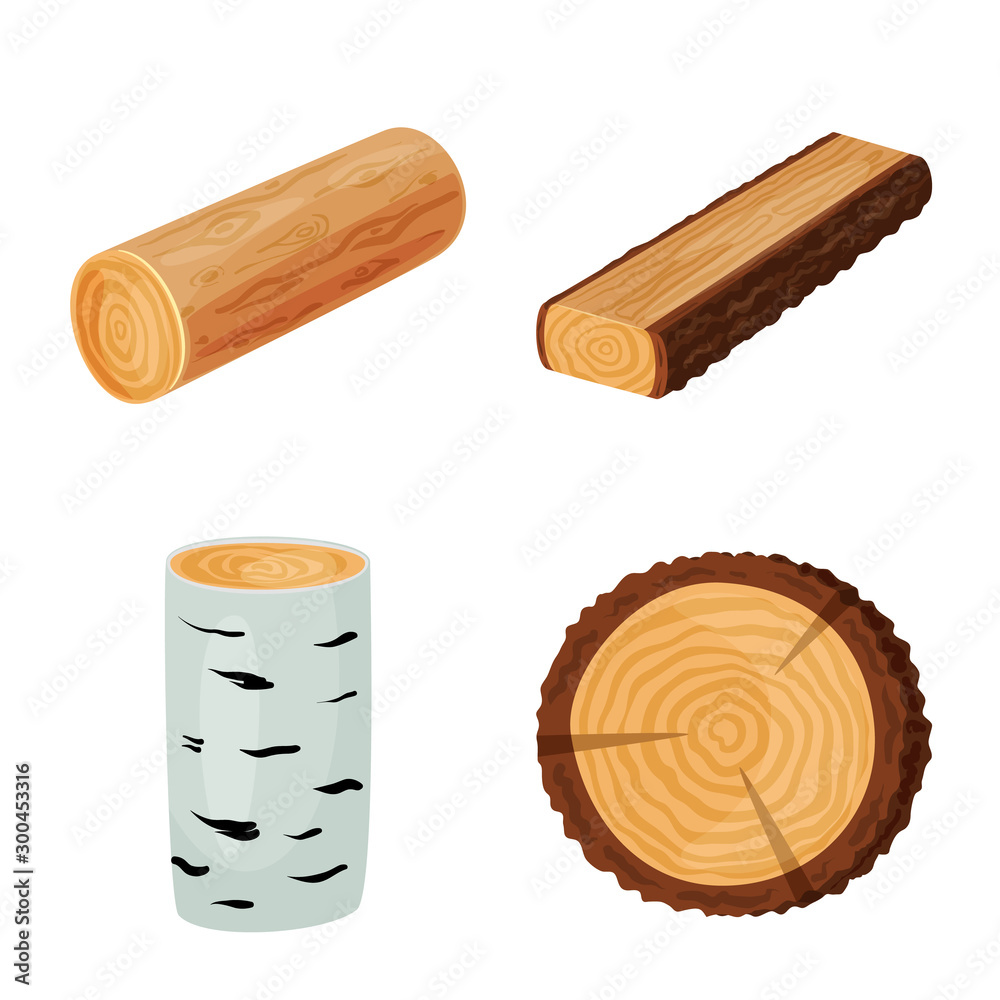 Vector design of signboard and wood symbol. Set of signboard and wooden ...