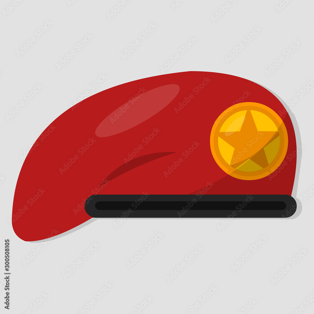 red beret for military equipment isolated vector illustration Stock ...