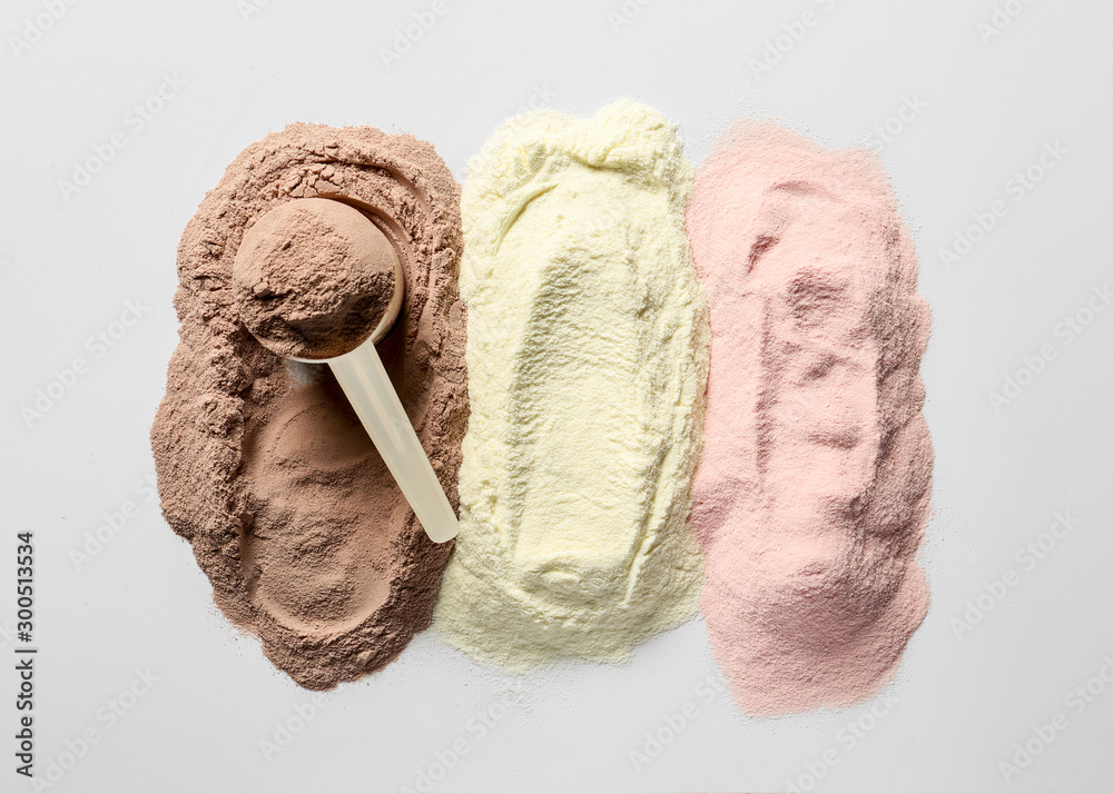Fotka „Different protein powders on white background“ ze služby Stock ...