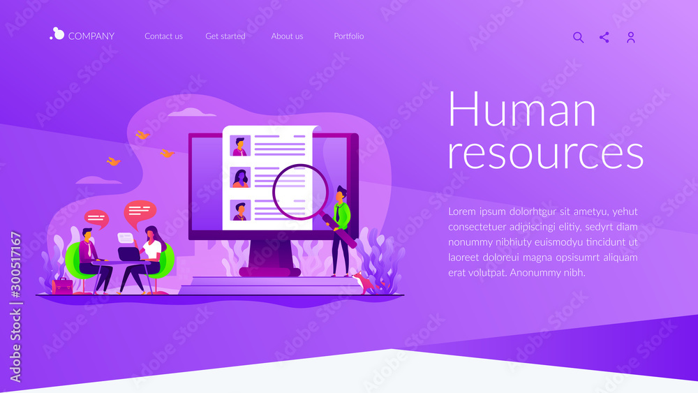 Job interview. Employee hiring. HR management. Employment service ...