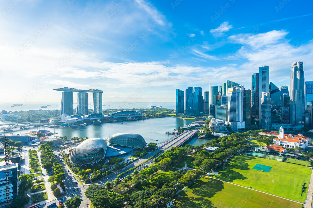 Beautiful Architecture Building Exterior Cityscape In Singapore City
