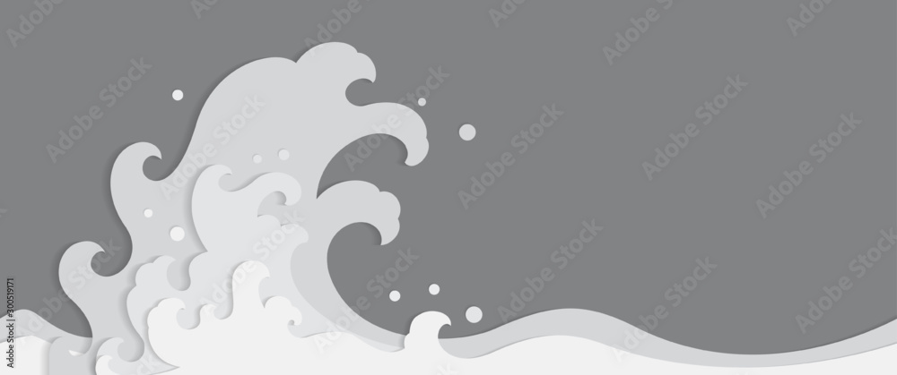 Great wave paper cut seamless background. Stock Vector | Adobe Stock
