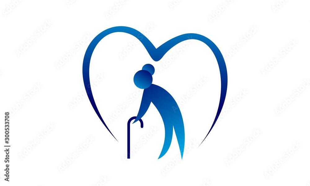 Happy retirement for elderly people nursing home. Love symbol elderly ...