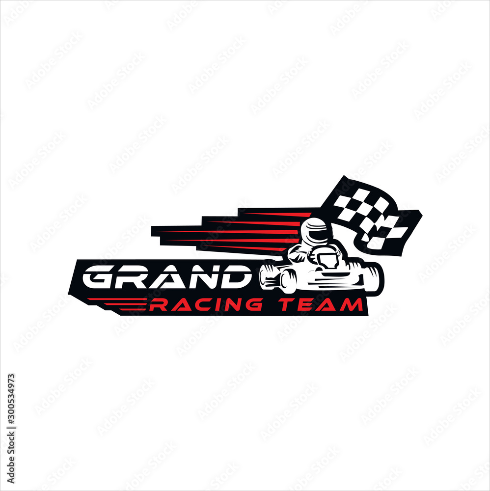 Karting race symbol logo emblem template vector image . Go kart logo ...
