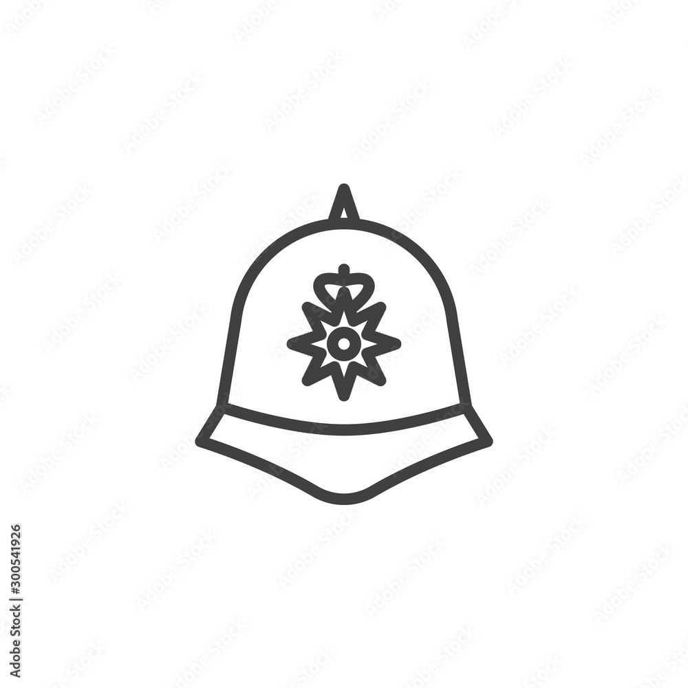 British police helmet line icon. linear style sign for mobile concept ...