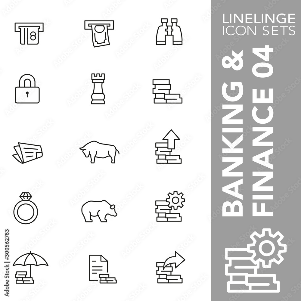 Thin line Icon set of Banking and Finance 04. Linelinge are the best ...