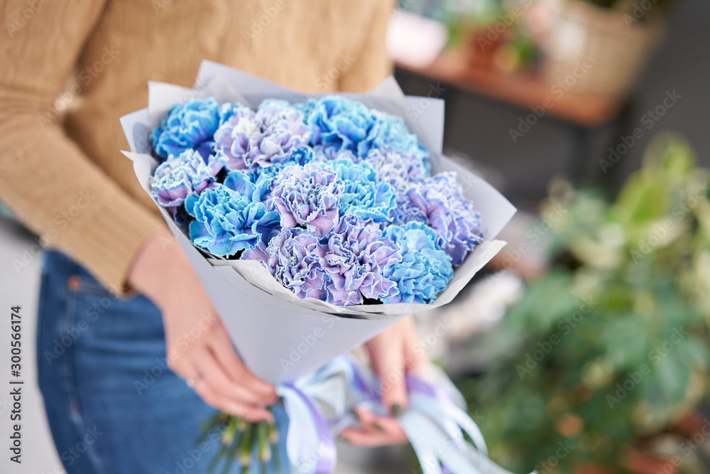 Blue Carnations Bouquet