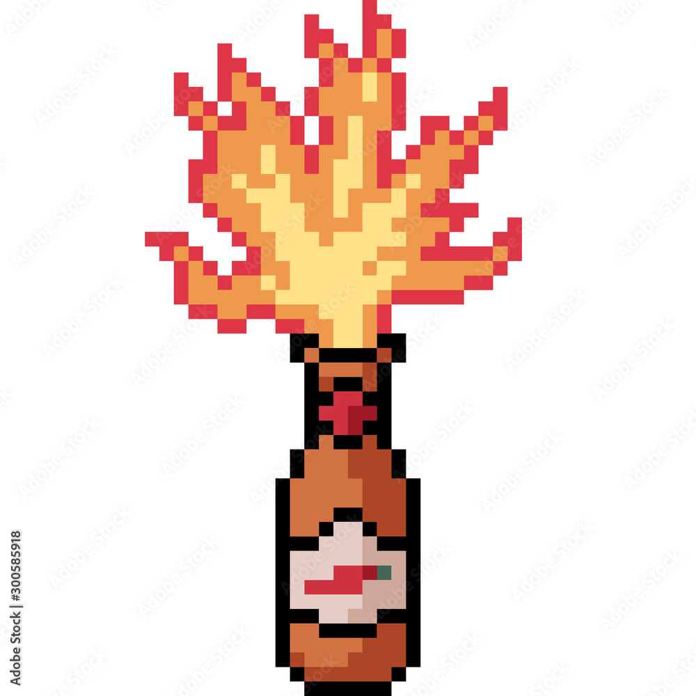 vector pixel art chili sauce Stock Vector | Adobe Stock