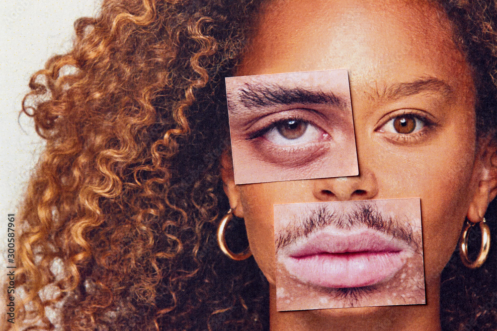 Gender Identity Concept With Composite Image Made From Male And Female ...