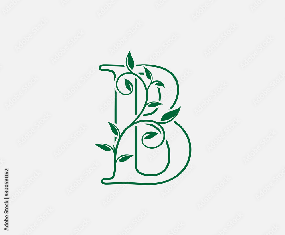 Nature letter B leaf icon logo design concept, floral logo icon design ...