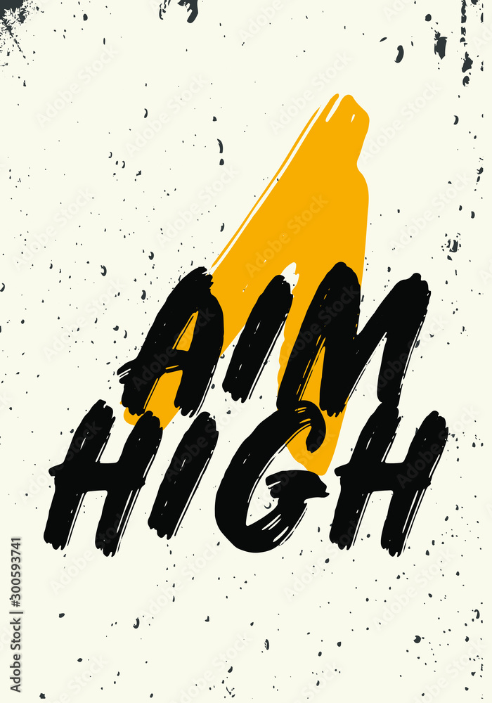 aim high motivational quotes t shirt print vector design Stock Vector ...