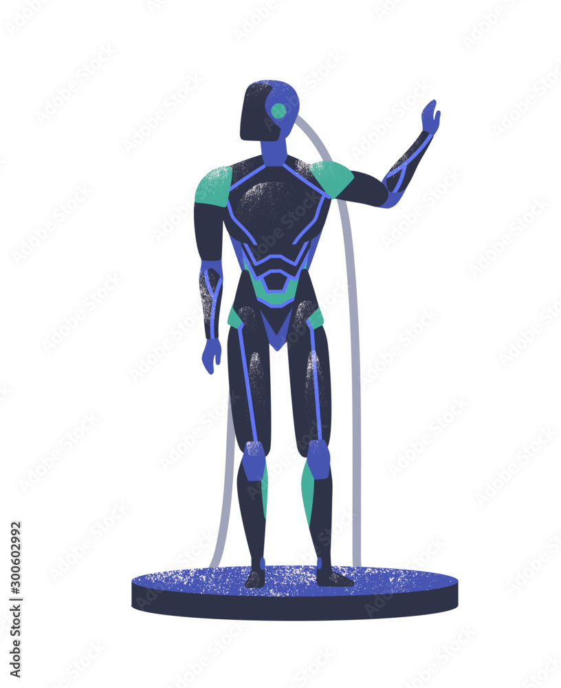 Android robot flat vector illustration vector de Stock | Adobe Stock