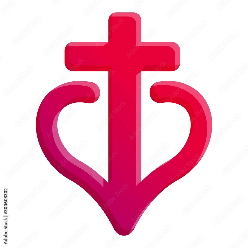 Red cross icon. Cartoon of red cross vector icon for web design ...
