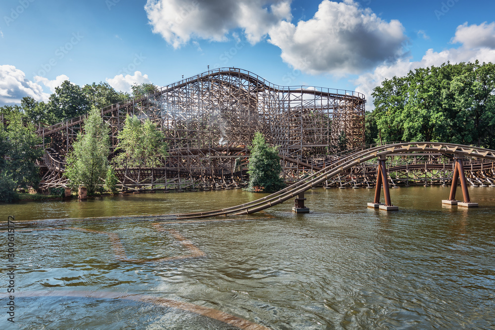 Kaatsheuvel, Netherlands, August 19,The water roller coaster The flying ...