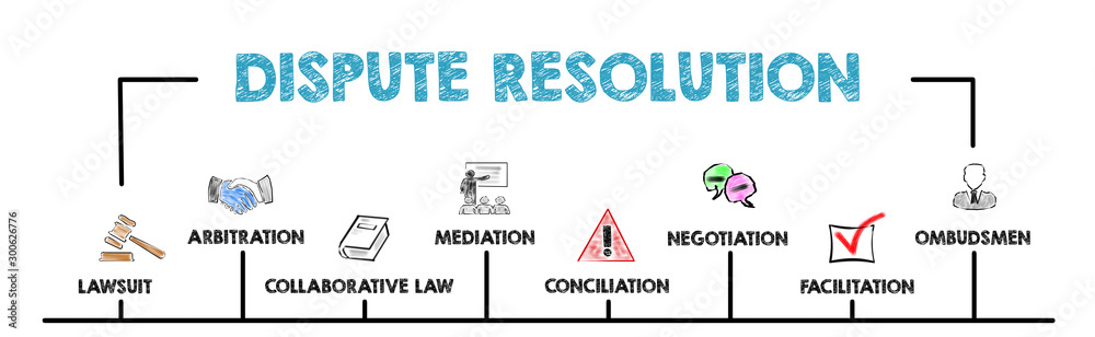 Dispute resolution, agreement and legally resolve problems concept ...