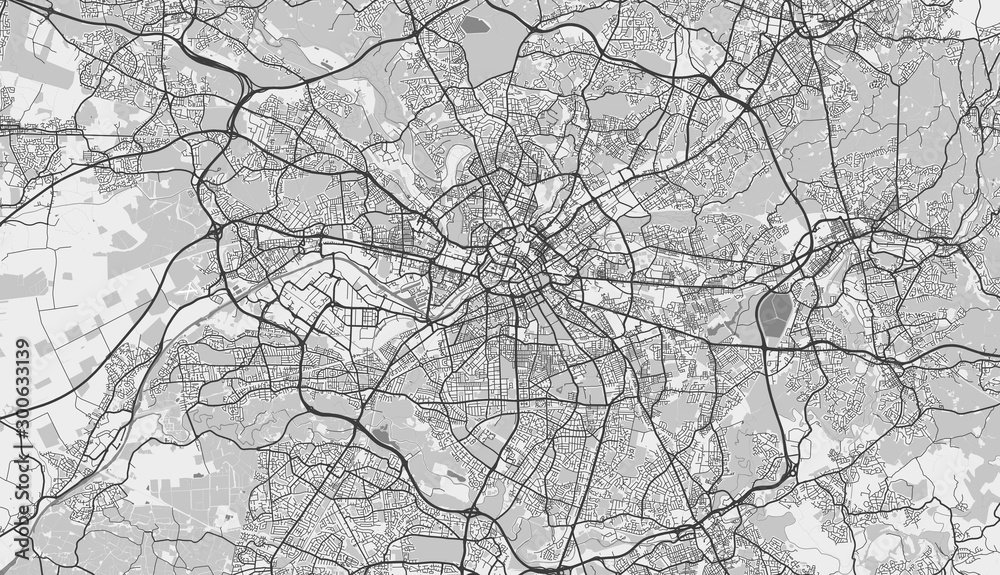 Detailed map of Manchester, UK Stock Vector | Adobe Stock