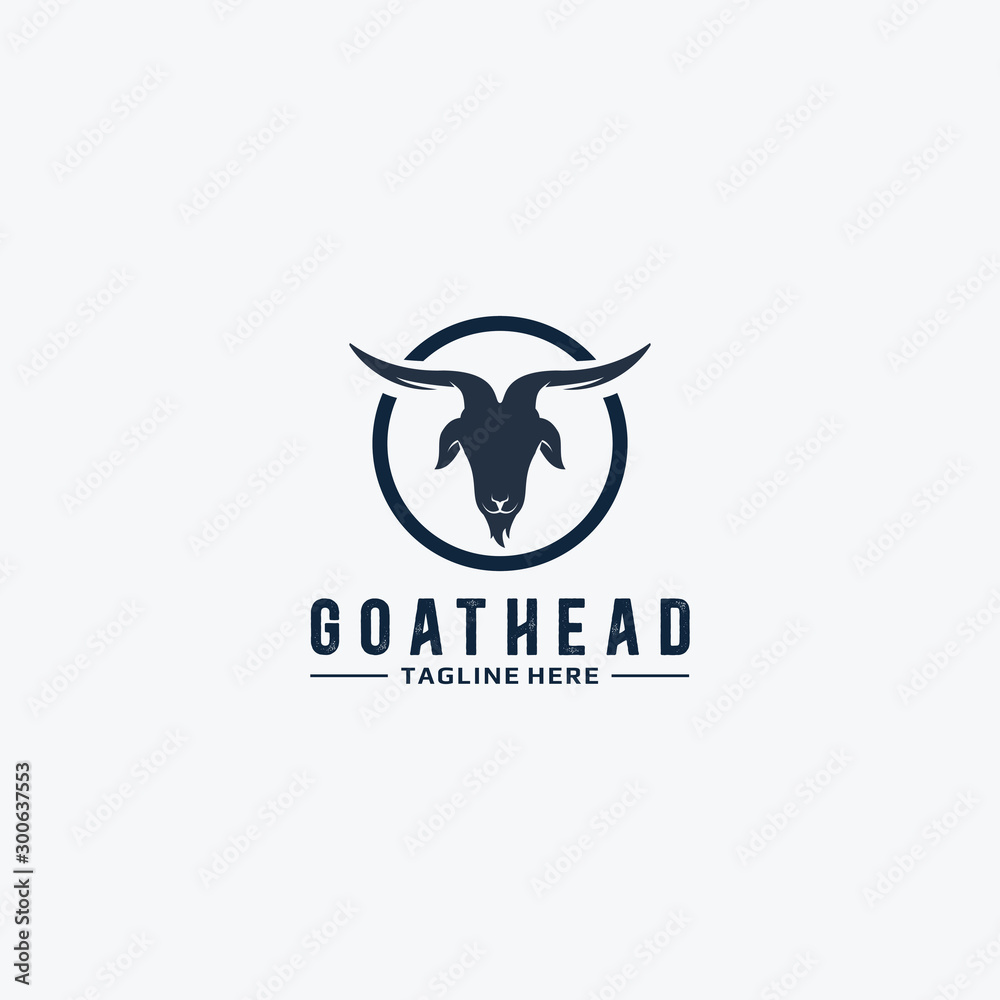 Goat head logo design vector Stock Vector | Adobe Stock