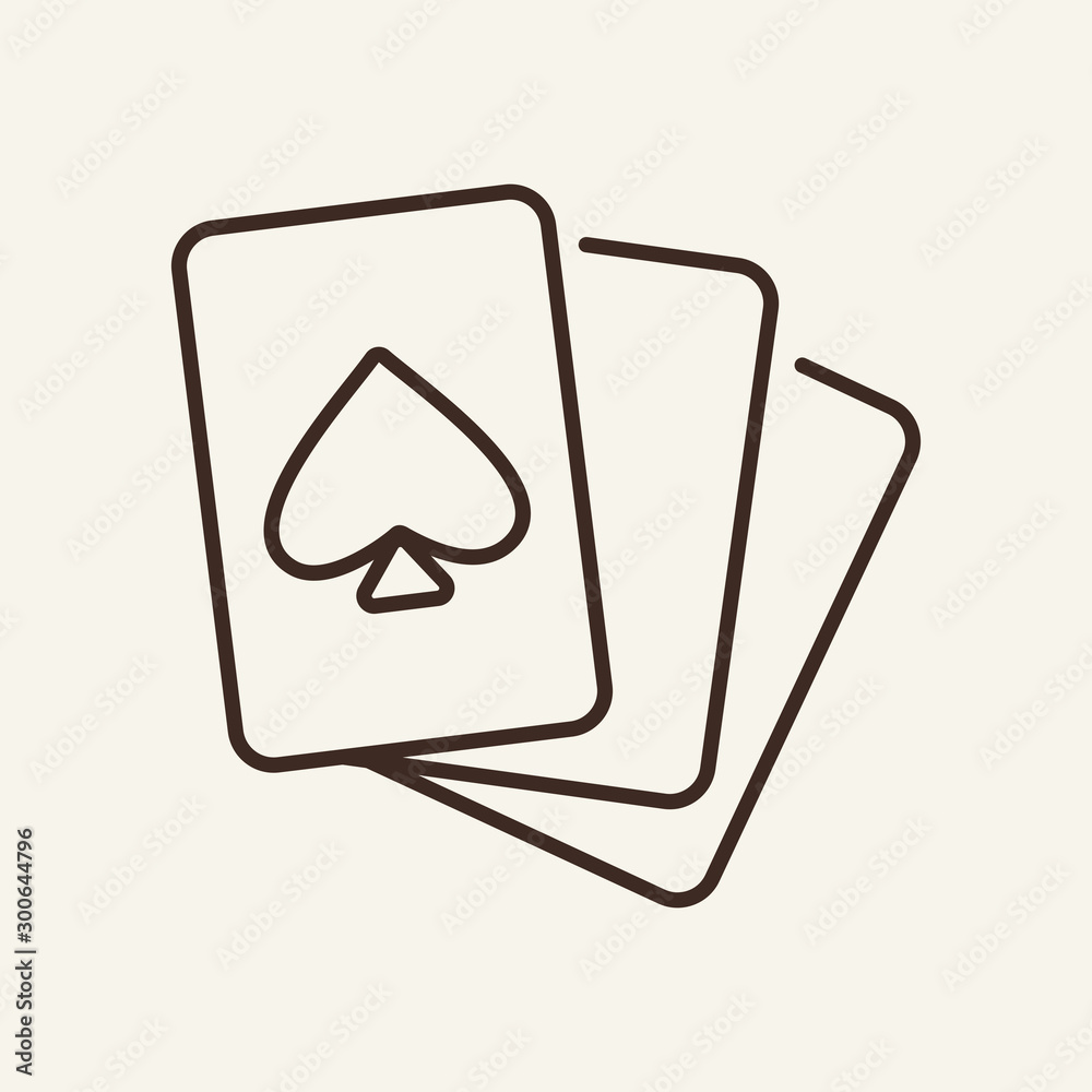 Playing cards line icon Stock Vector | Adobe Stock
