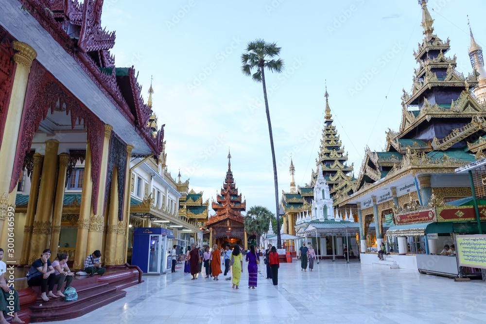 YANGON/MYANMAR - 26th Aug, 2019 : Shwe Dagon Pagoda, Yangon, Myanmar. Stock Photo | Adobe Stock