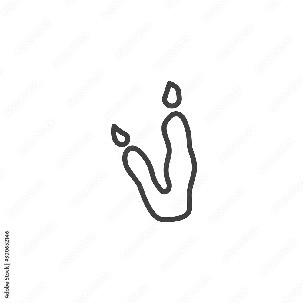Kangaroo paw print line icon. linear style sign for mobile concept and ...