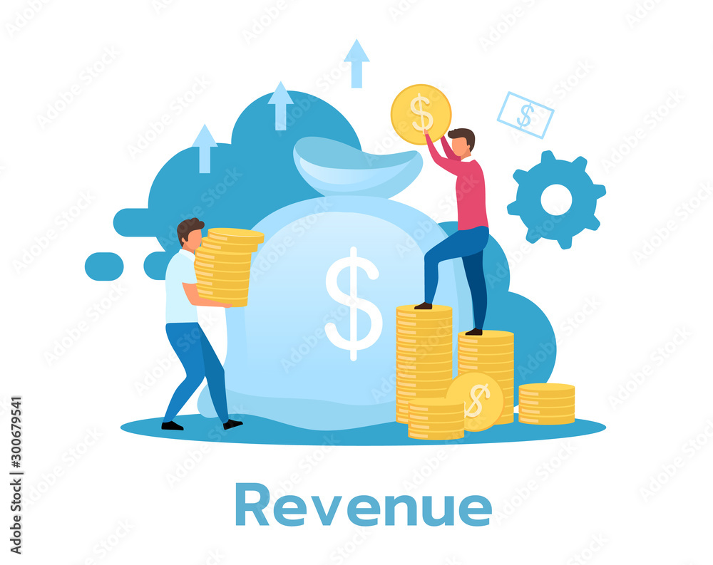 Revenue flat vector illustration. Income, profit concept. Business ...