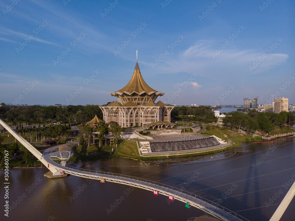 Foto Stock Aerial image Of An Iconic Building Dewan Undangan Negeri At ...