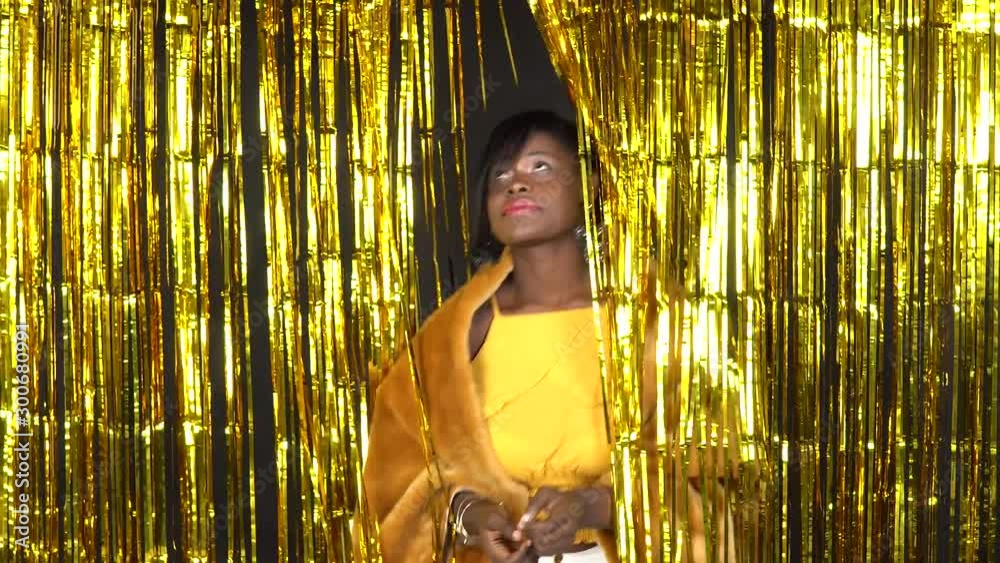 Vidéo Stock Beautiful black woman shows different emotions as she ...