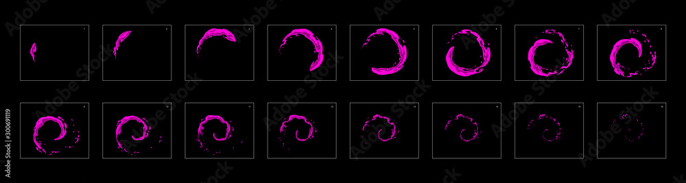 poison ring loop effect sprite sheet or animation frames. frame by ...
