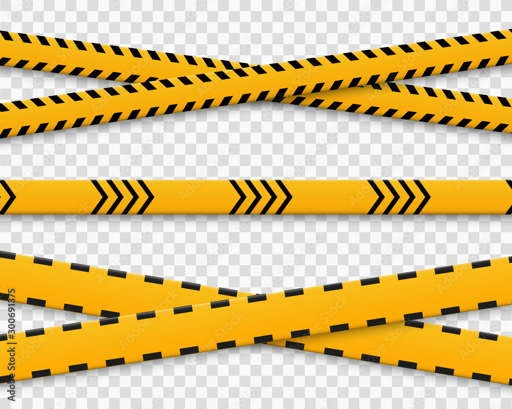 Lines isolated. Warning tapes. Caution. Danger signs. Vector ...
