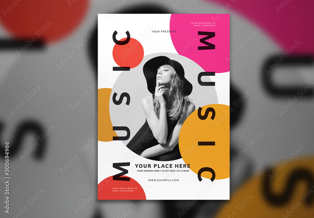 Colorful Music Event Flyer Layout Stock Template | Adobe Stock