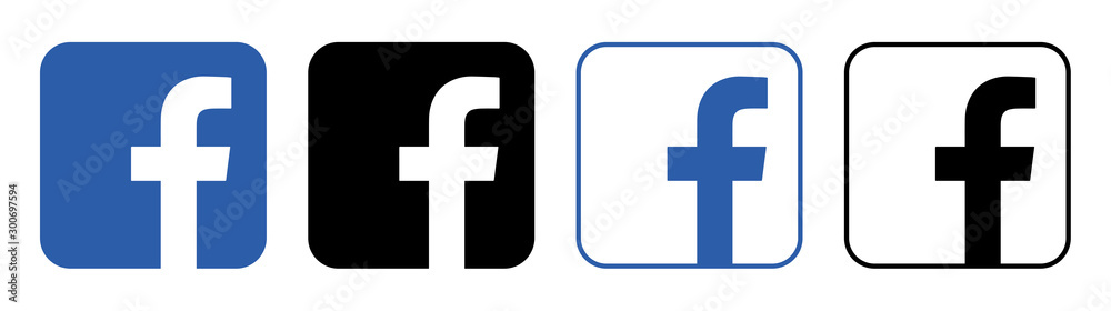 Facebook logo with shadow on a transparent background Stock Vector ...