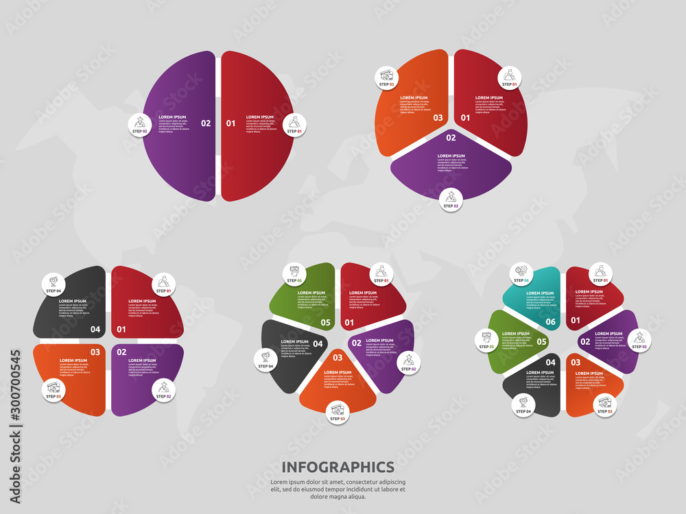 Vector template circle and sector infographics. Set business concept ...