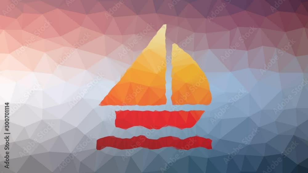 sail boat appearing strange tessellation looping pulsing polygons Stock ...