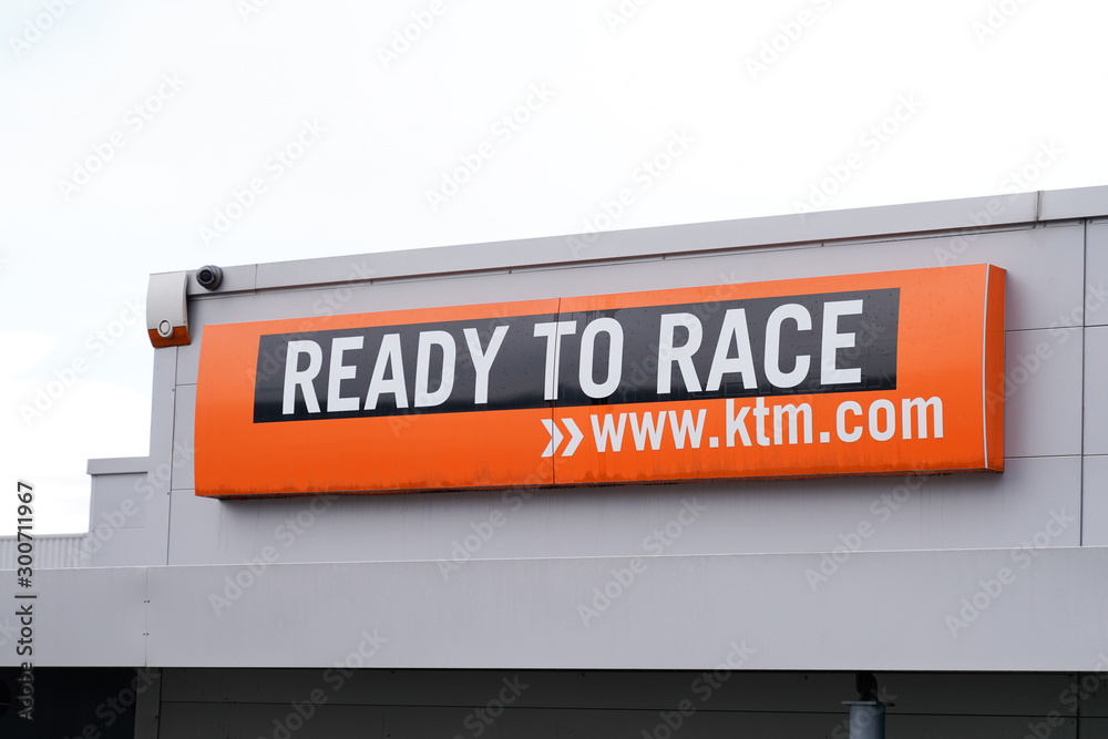 ktm logo sign brand advertising ready to race motorbike dealership ...