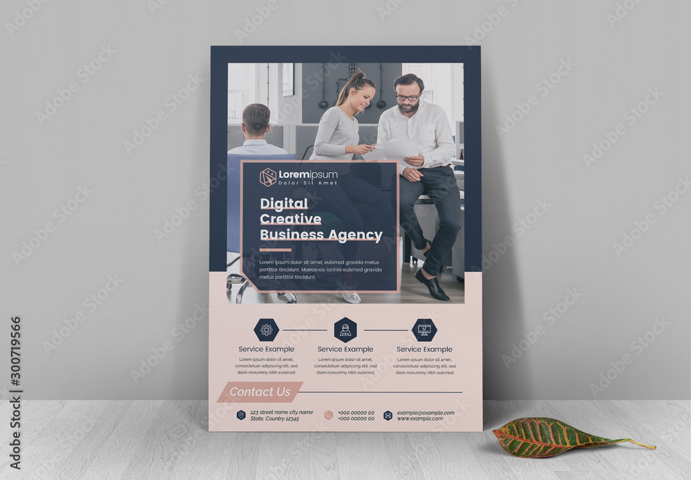 Pink and Blue Flyer Layout Stock Template | Adobe Stock