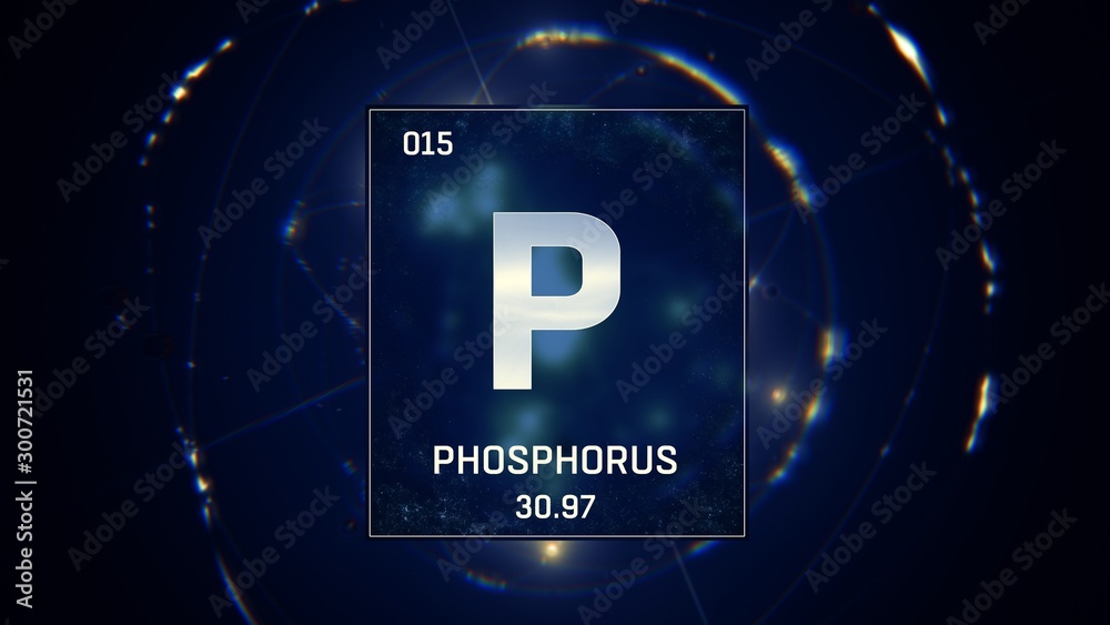 ภาพประกอบสต็อก 3D illustration of Phosphorus as Element 15 of the ...