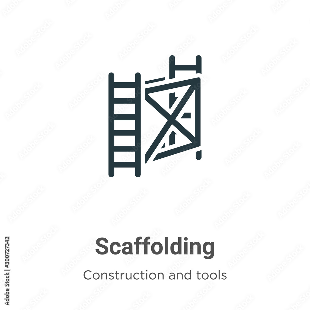 Scaffolding vector icon on white background. Flat vector scaffolding ...