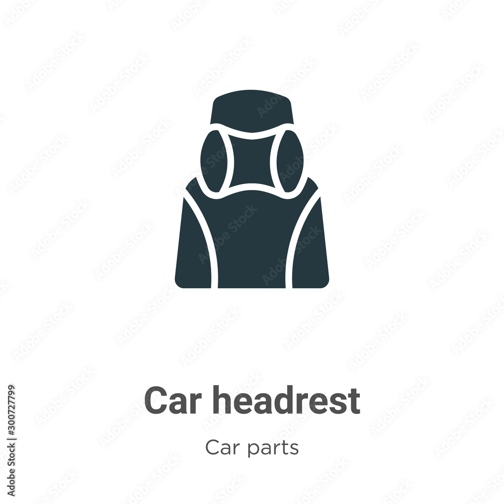 Car headrest vector icon on white background. Flat vector car headrest ...