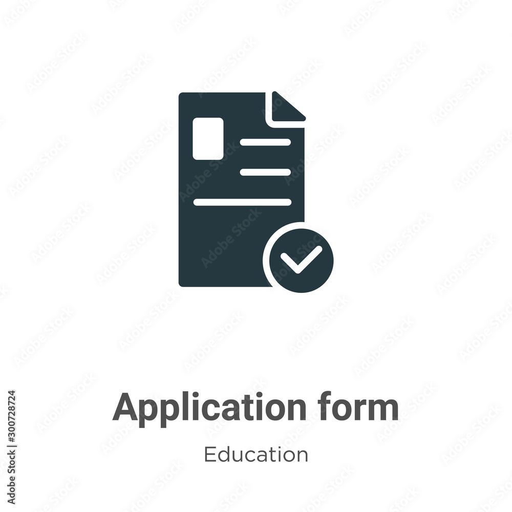 Application form vector icon on white background. Flat vector ...
