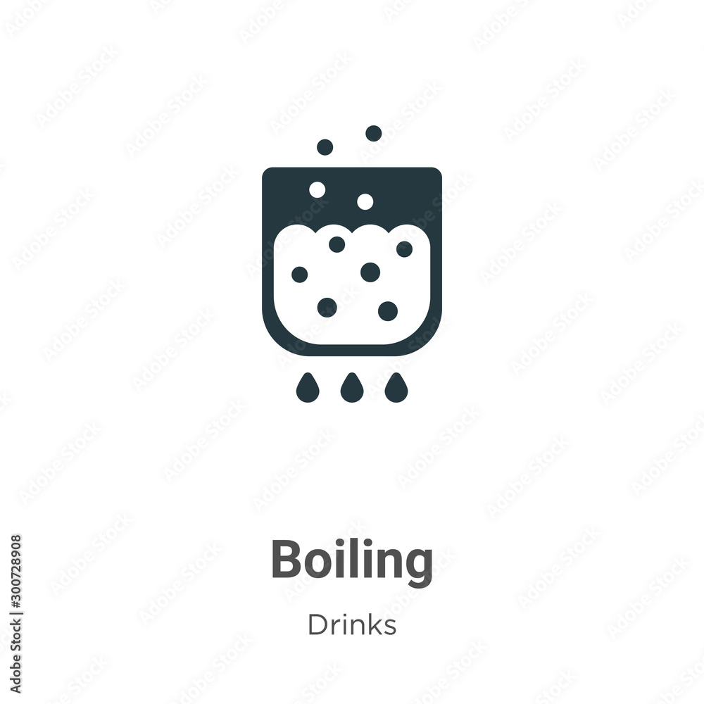 Boiling vector icon on white background. Flat vector boiling icon ...