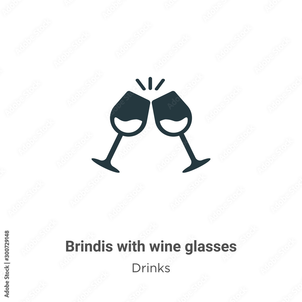 Vecteur Stock Brindis with wine glasses vector icon on white background ...