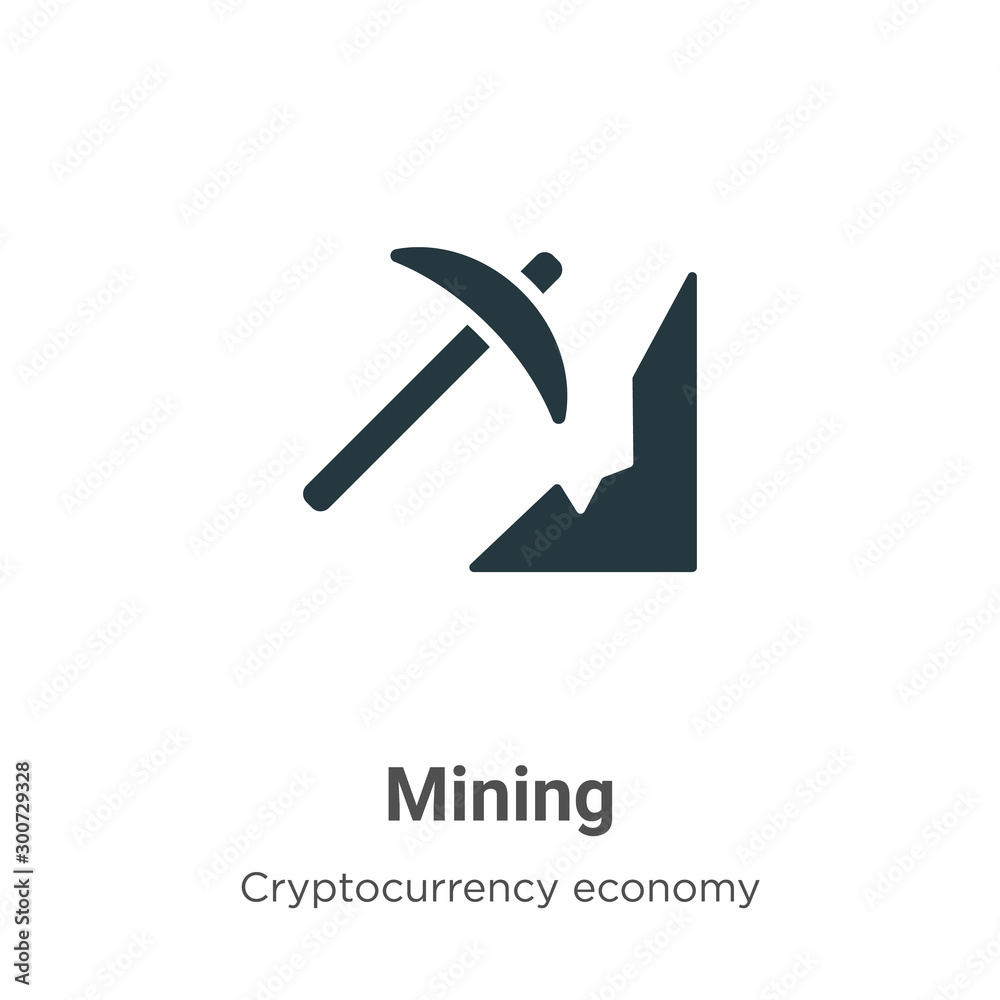 Mining vector icon on white background. Flat vector mining icon symbol ...