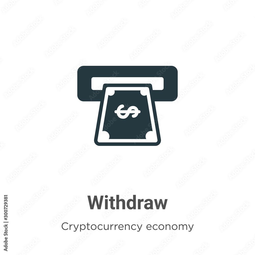 Vecteur Stock Withdraw vector icon on white background. Flat vector ...